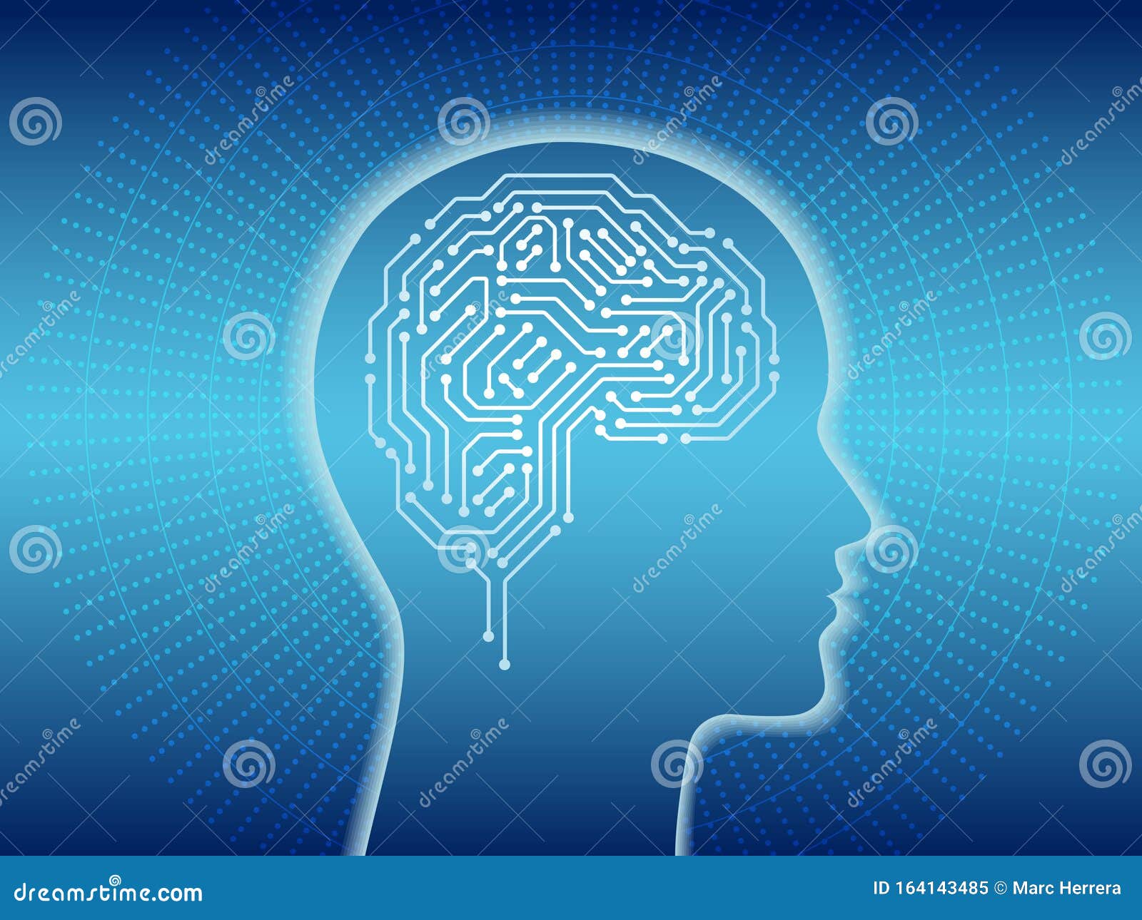 Artificial Intelligence Brain Vector Design Stock Vector - Illustration ...