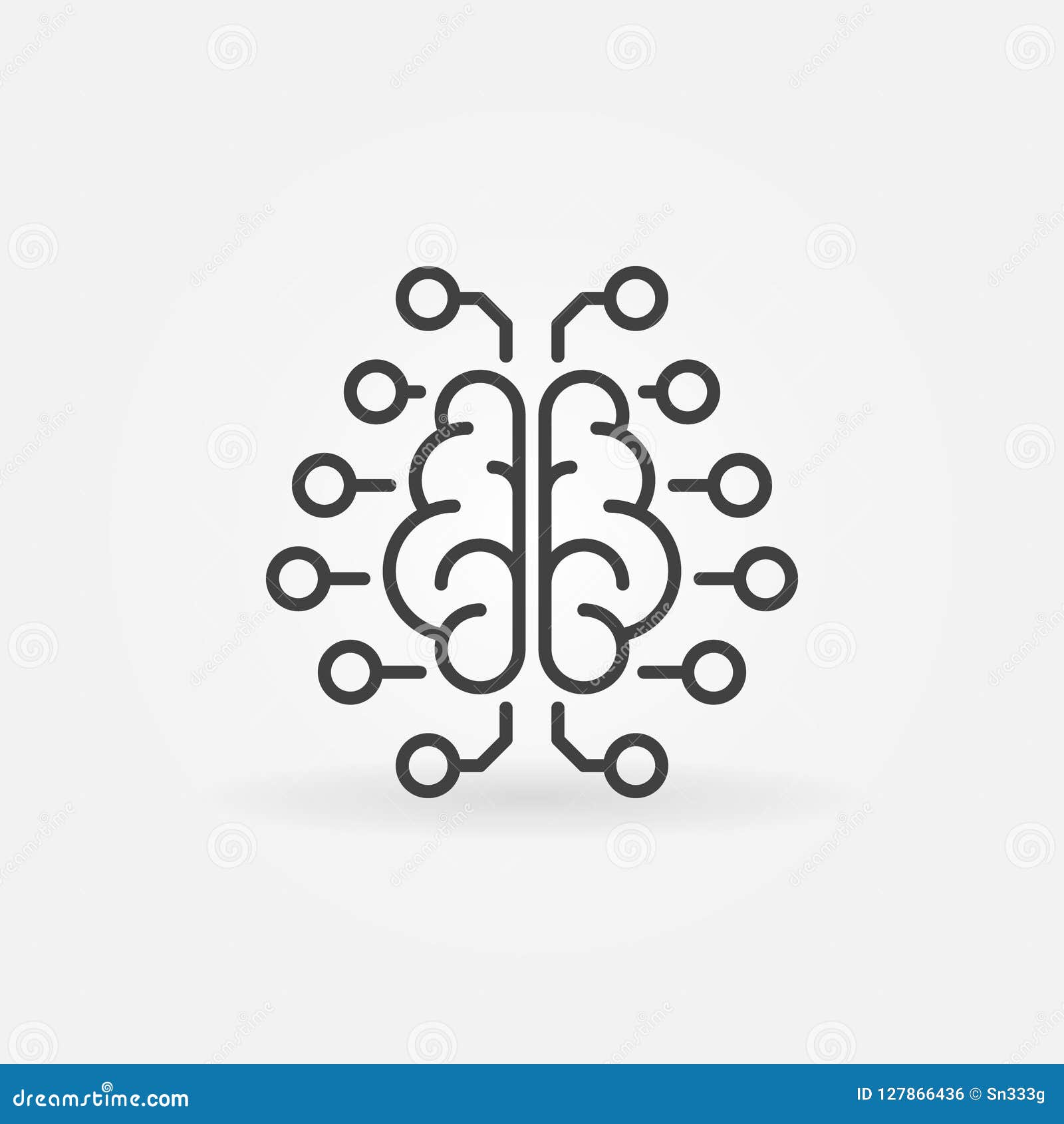 Artificial Intelligence Brain Vector Outline Icon Stock Vector ...