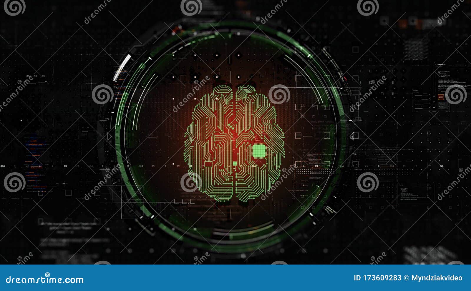 Artificial Intelligence and Brainstorm Concept. 3D Render Brain Animation, Data Mining, Deep ...