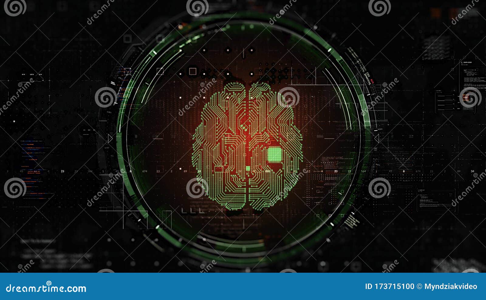 Artificial Intelligence and Brainstorm Concept. 3D Render Brain Animation, Data Mining, Deep ...