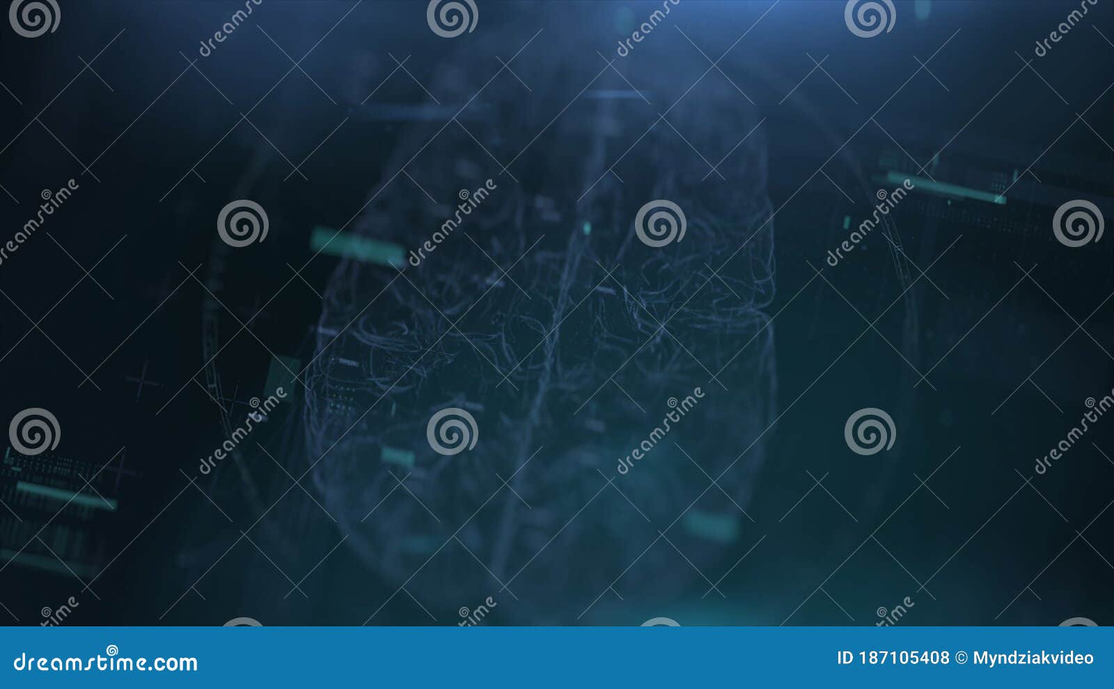 Artificial Intelligence and Brainstorm Concept. 3D Render Brain ...