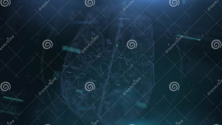 Artificial Intelligence and Brainstorm Concept. 3D Render Brain Animation, Data Mining, Deep ...