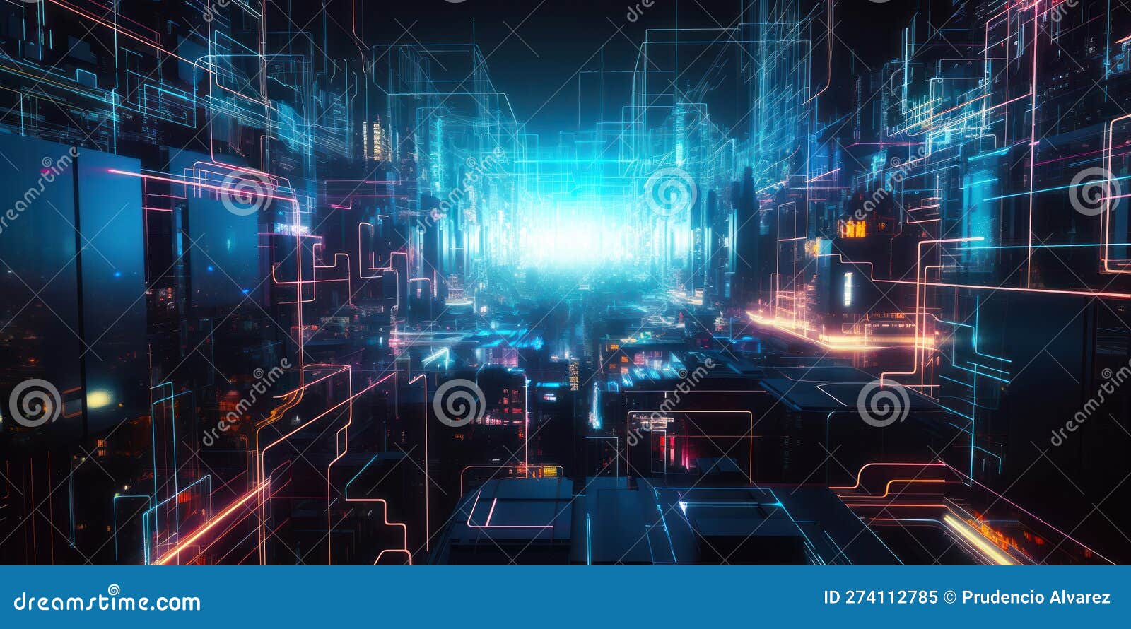 Artificial Intelligence Center Stock Illustration - Illustration of ...