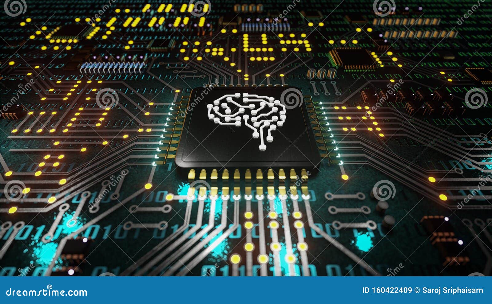 Artificial Intelligence, Central Computer Processors CPU Concept Stock ...