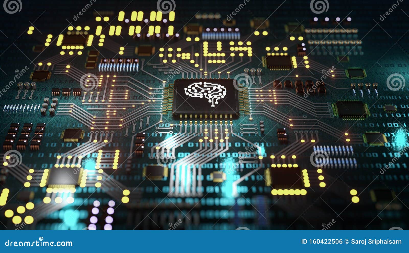 Artificial Intelligence, Central Computer Processors CPU Concept Stock Illustration ...