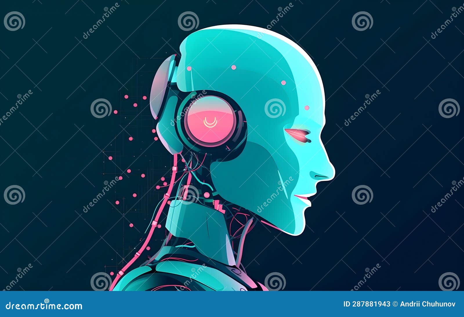 Artificial Intelligence Chat Bot, Generative AI Stock Illustration ...