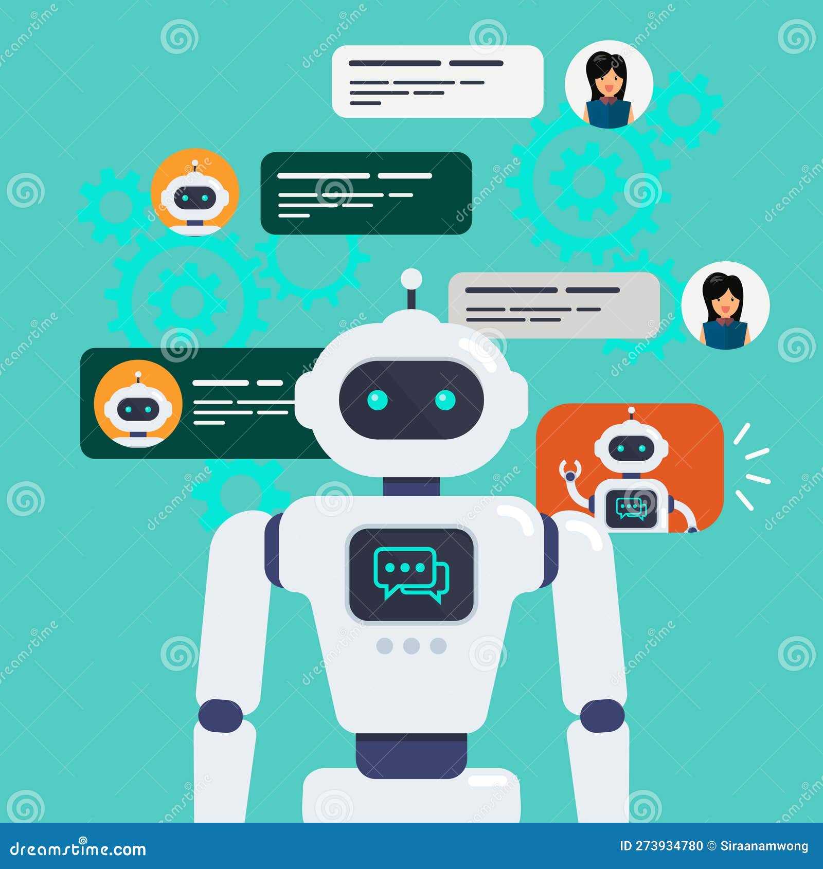 Artificial Intelligence Chat Bot Stock Vector - Illustration of ...