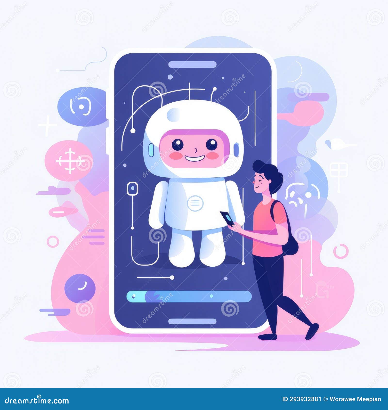 Artificial Intelligence Chatbot. Illustration Generative AI Stock ...