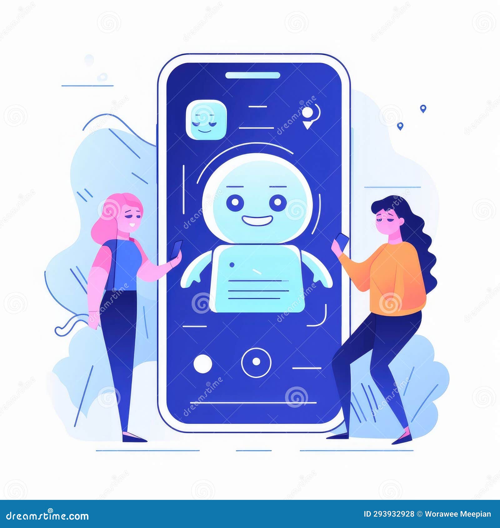 Artificial Intelligence Chatbot. Illustration Generative AI Stock ...