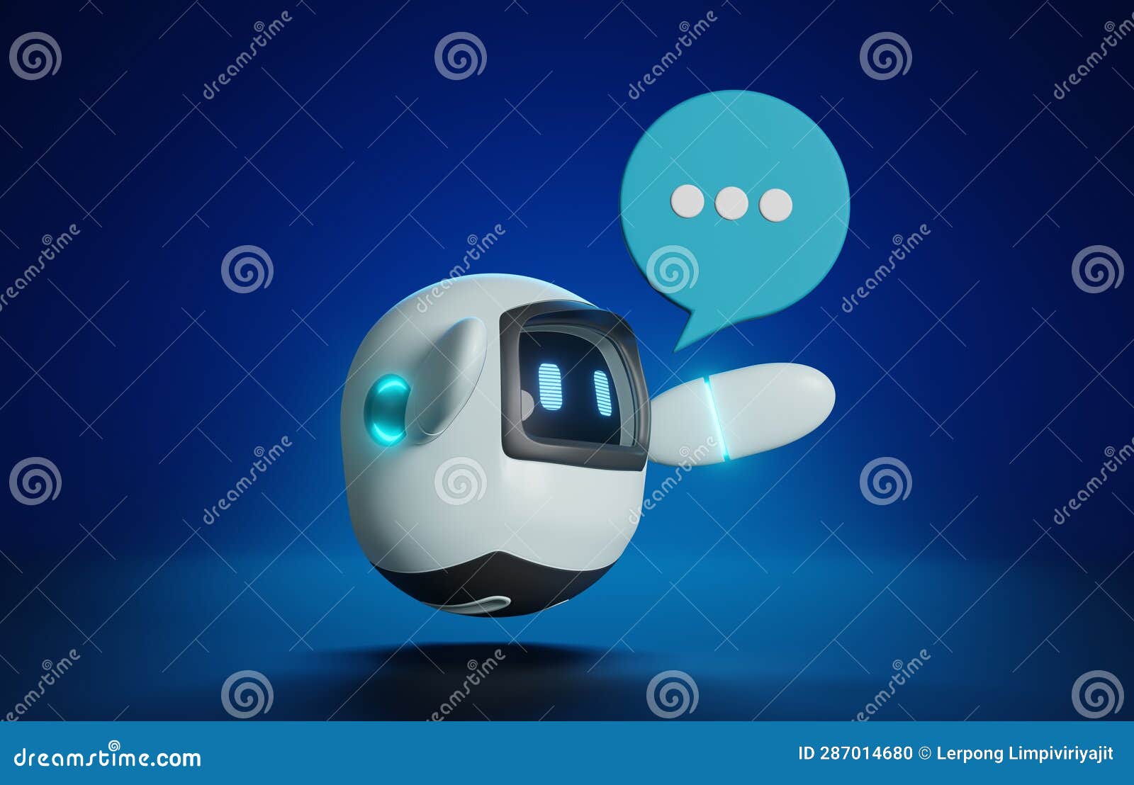 Artificial Intelligence Chatbot on Smartphone, Futuristic 3D Render ...