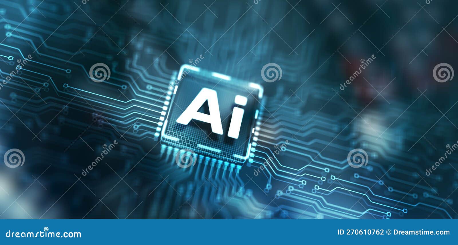 Artificial Intelligence Chip. Ai Chipset on Circuit Board Stock Photo ...