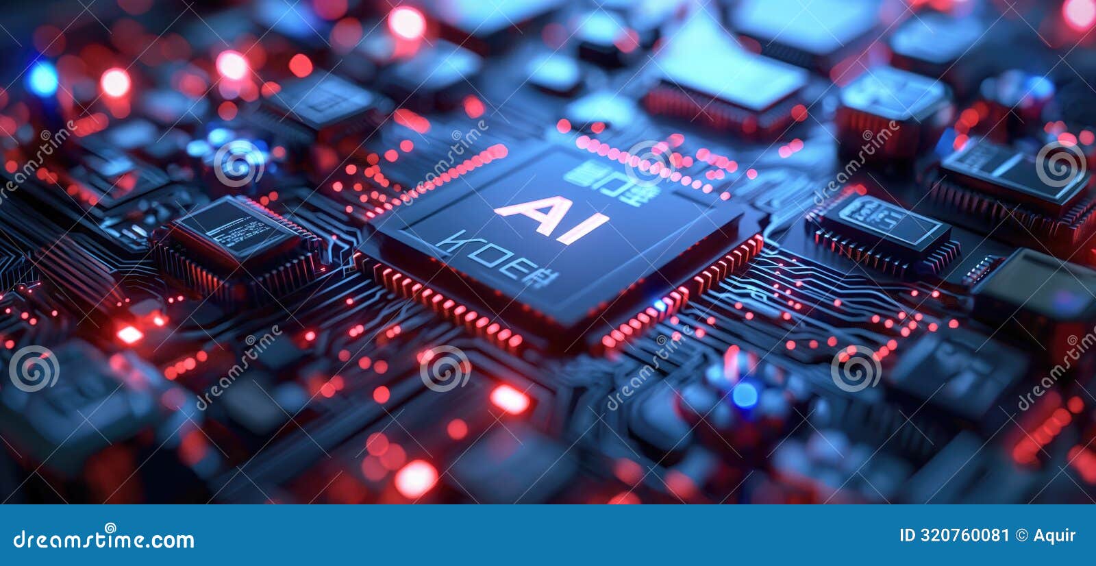 Artificial Intelligence Chip Concept. AI Optimized Circuit Board Stock ...