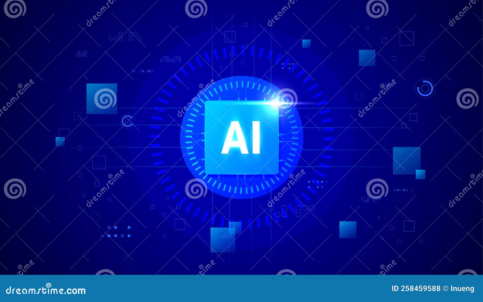 Artificial Intelligence Chipset on Circuit Board in Futuristic Concept ...