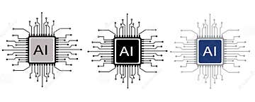 Artificial Intelligence Circuit. Machine Learning Design. Smart Network ...
