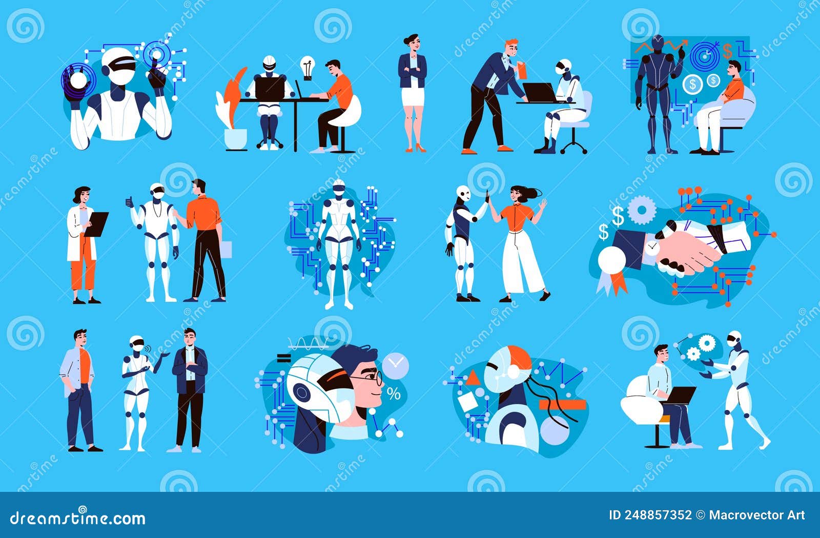 Artificial Intelligence Color Set Stock Vector - Illustration of ...