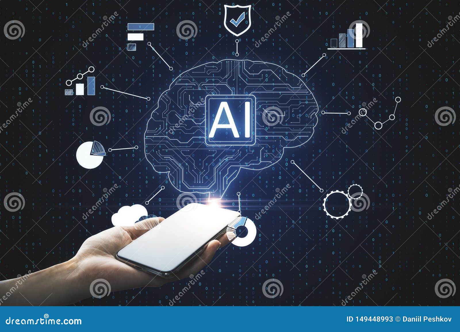 Artificial Intelligence and Communication Concept Stock Image - Image ...