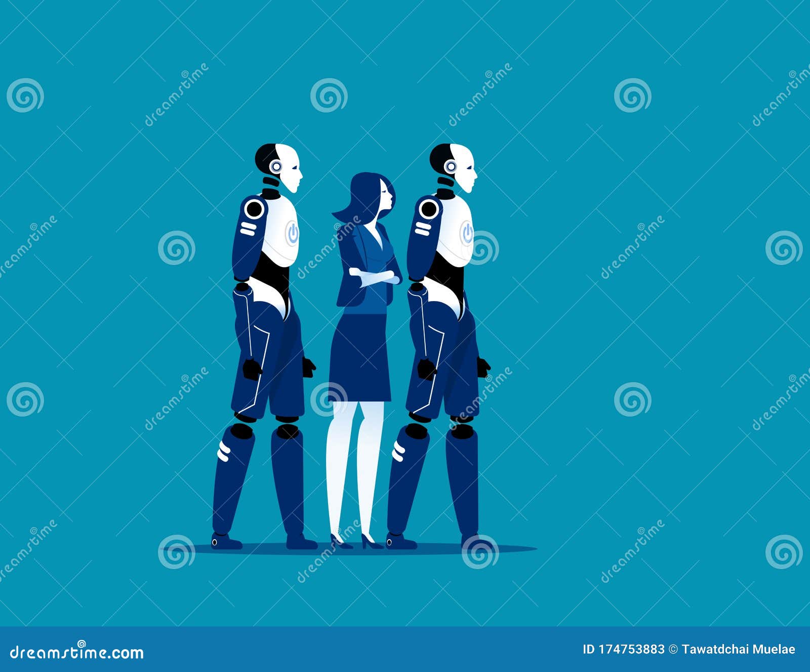 Artificial Intelligence Company. Concept Technology Agency Vector ...