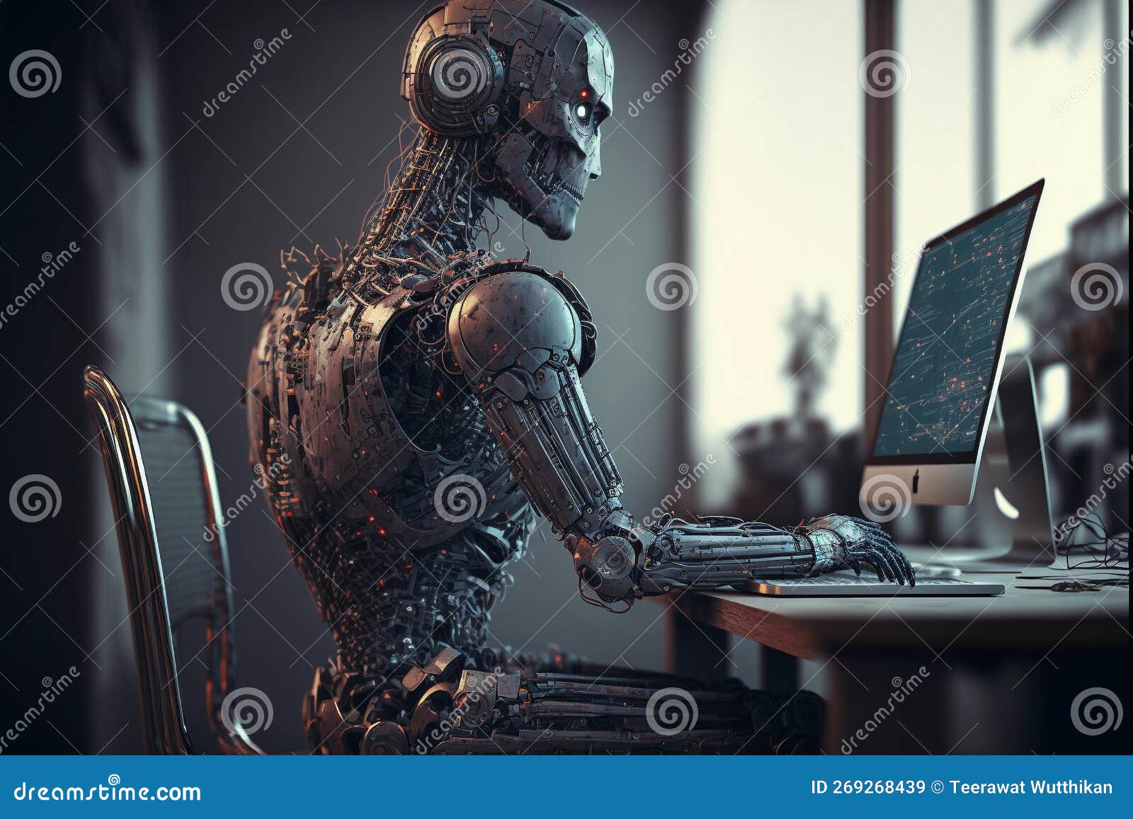 Artificial Intelligence Computer Processing System Stock Illustration ...