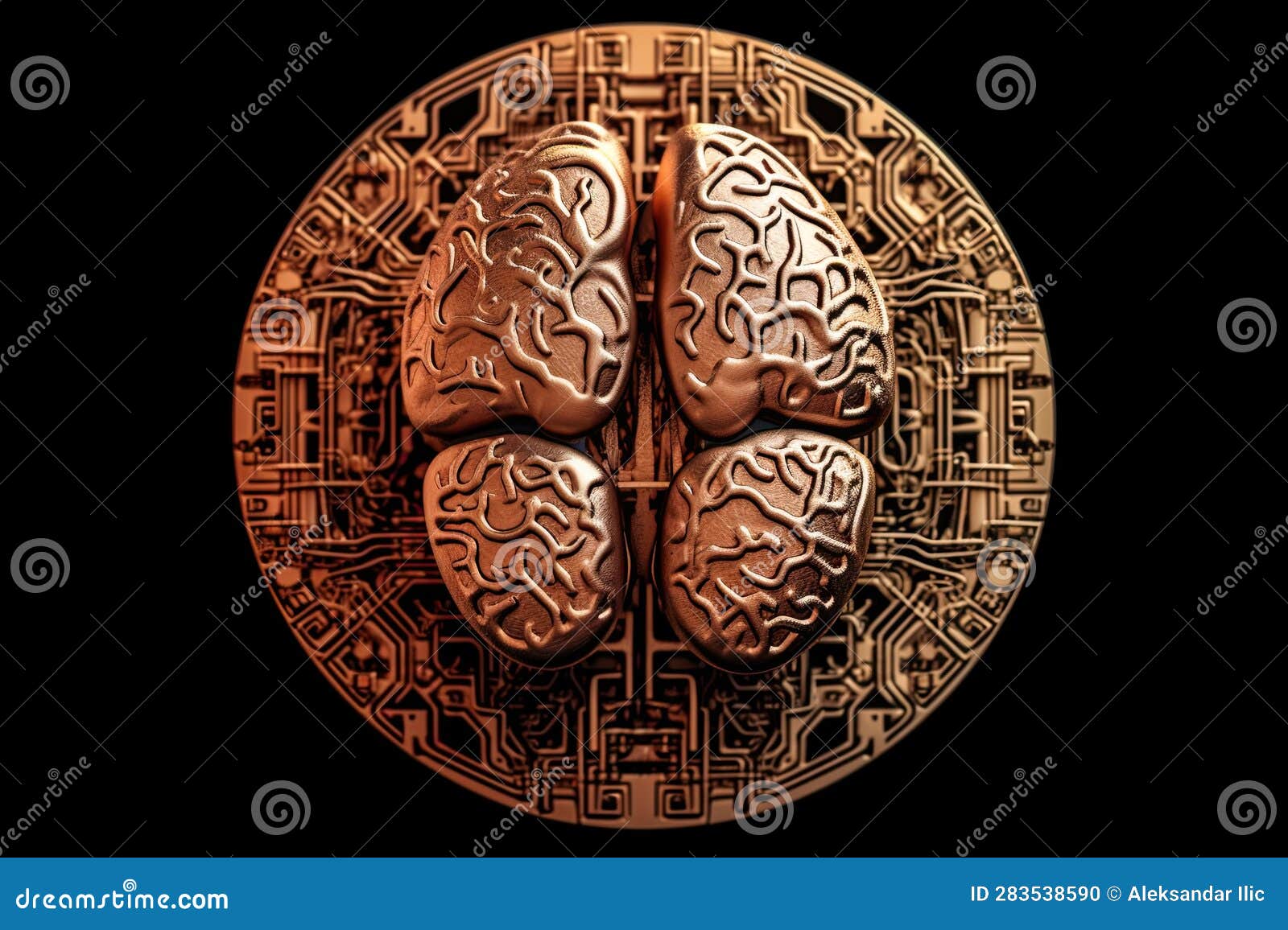 Artificial Intelligence Computer Processor. Human Brain As a Robot. Ai Generative Stock ...