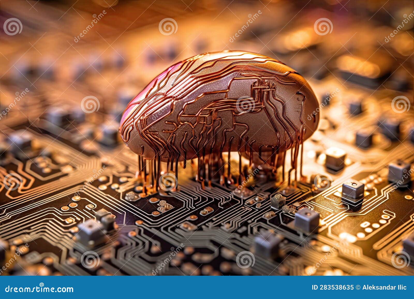 Artificial Intelligence Computer Processor. Human Brain As a Robot. Ai ...