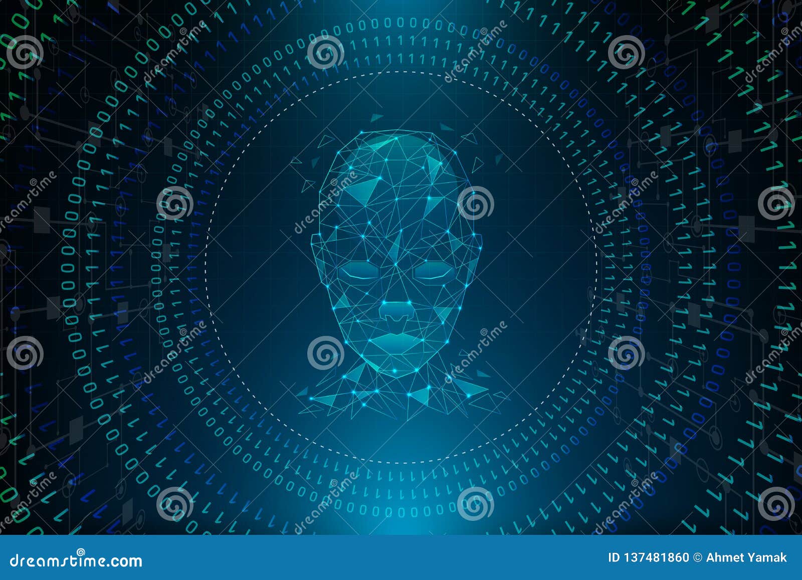 Artificial Intelligence Concept on Abstract Background Stock Vector ...