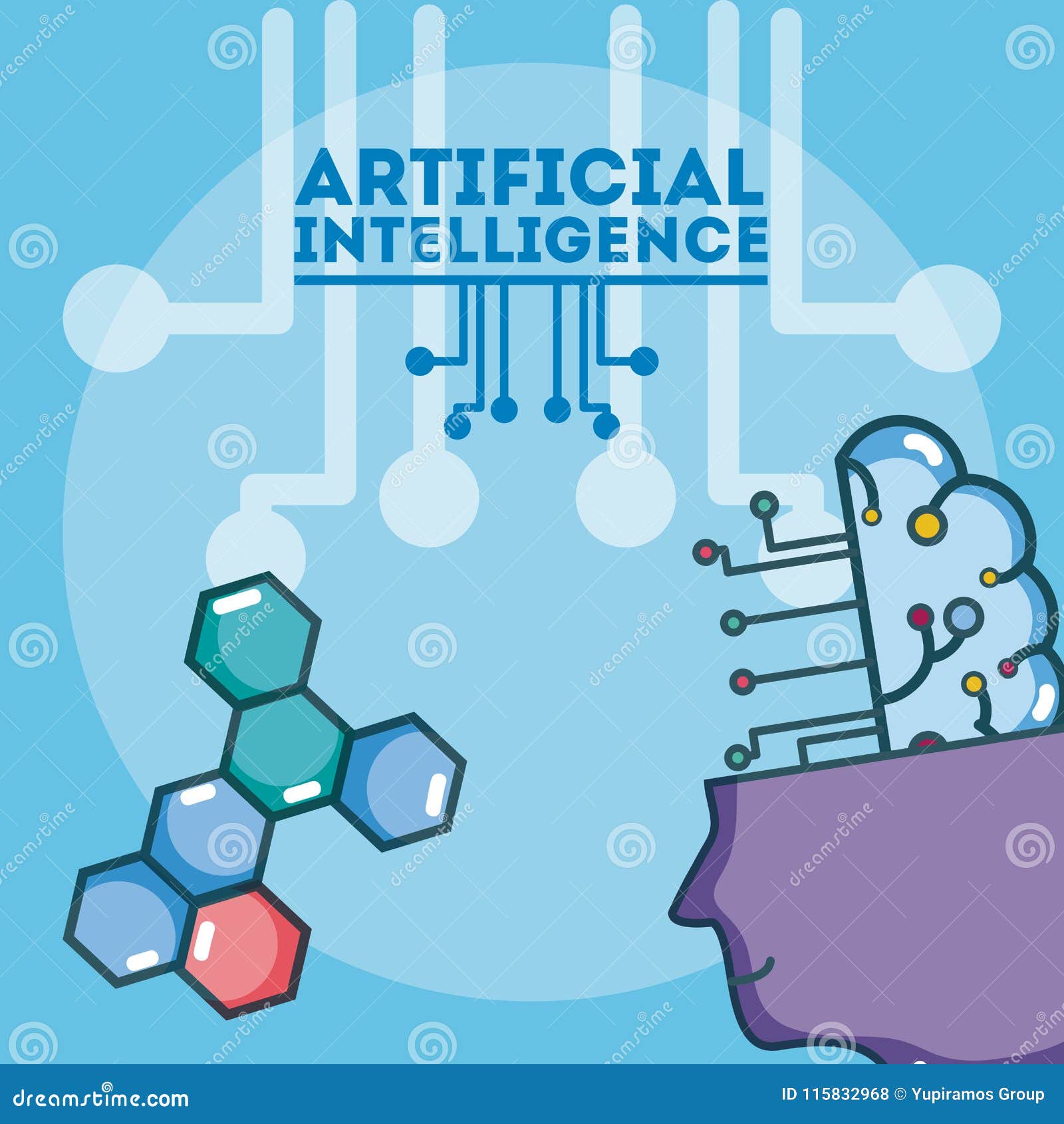 Artificial Intelligence Concept Stock Vector - Illustration of analysis ...