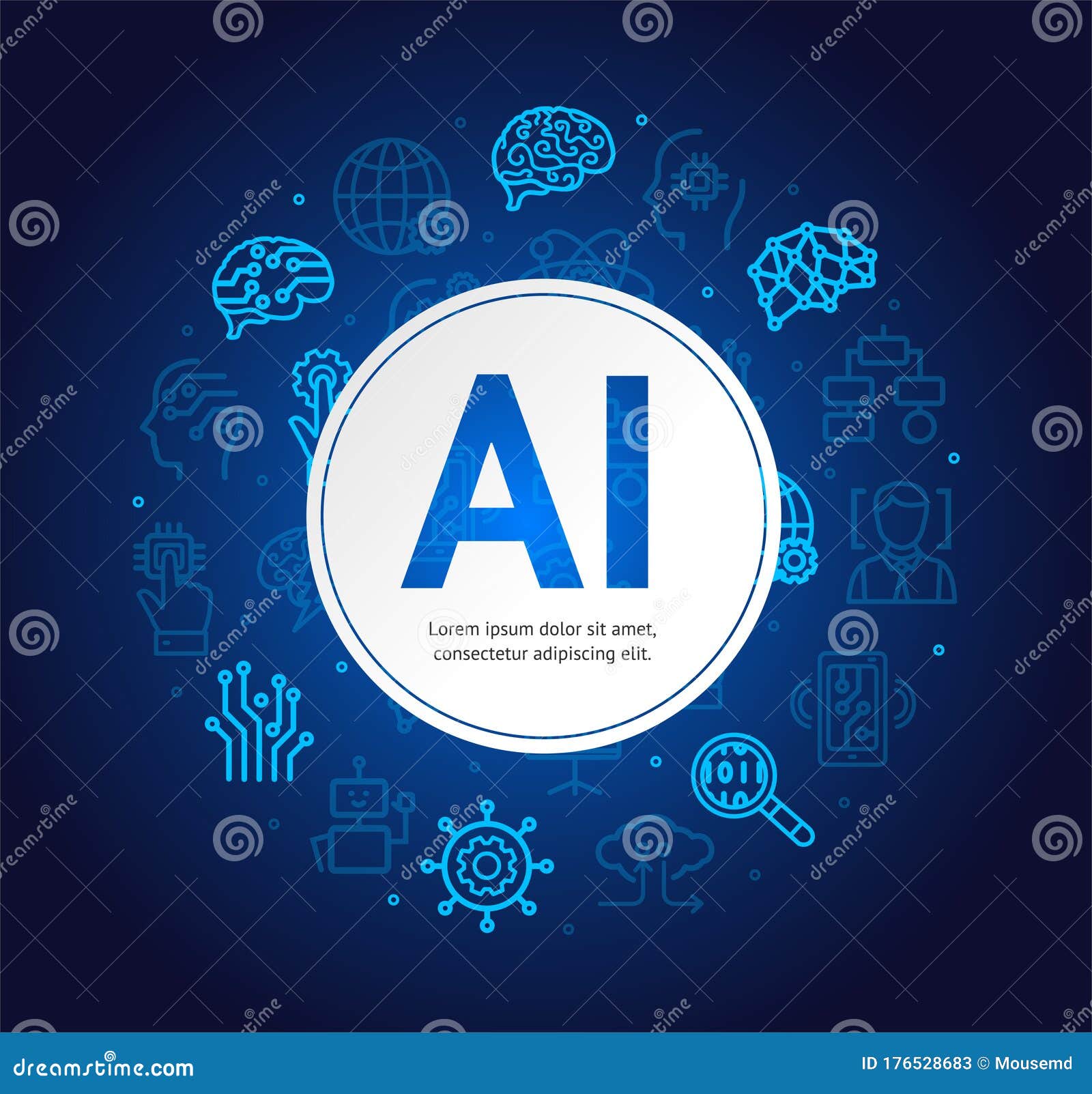 Artificial Intelligence Concept Banner Card. Vector Stock Vector ...