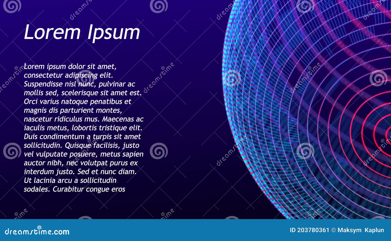 Artificial Intelligence Concept. Big Data Visualization. Blue ...