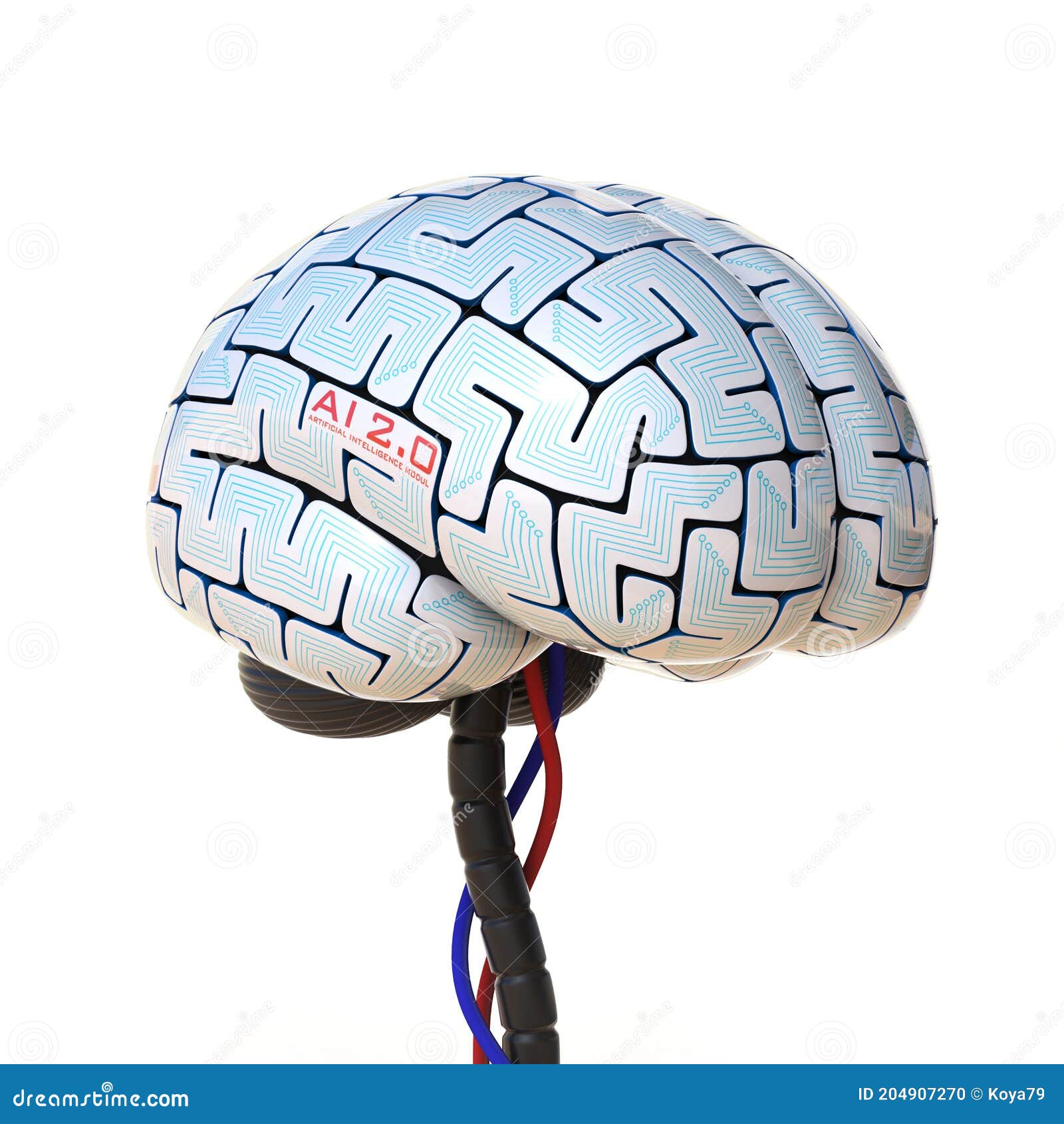 Artificial Intelligence Concept, Bionic Brain, Robot Brain 3d Rendering ...