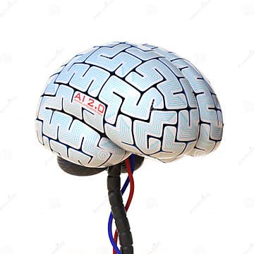 Artificial Intelligence Concept, Bionic Brain, Robot Brain 3d Rendering ...