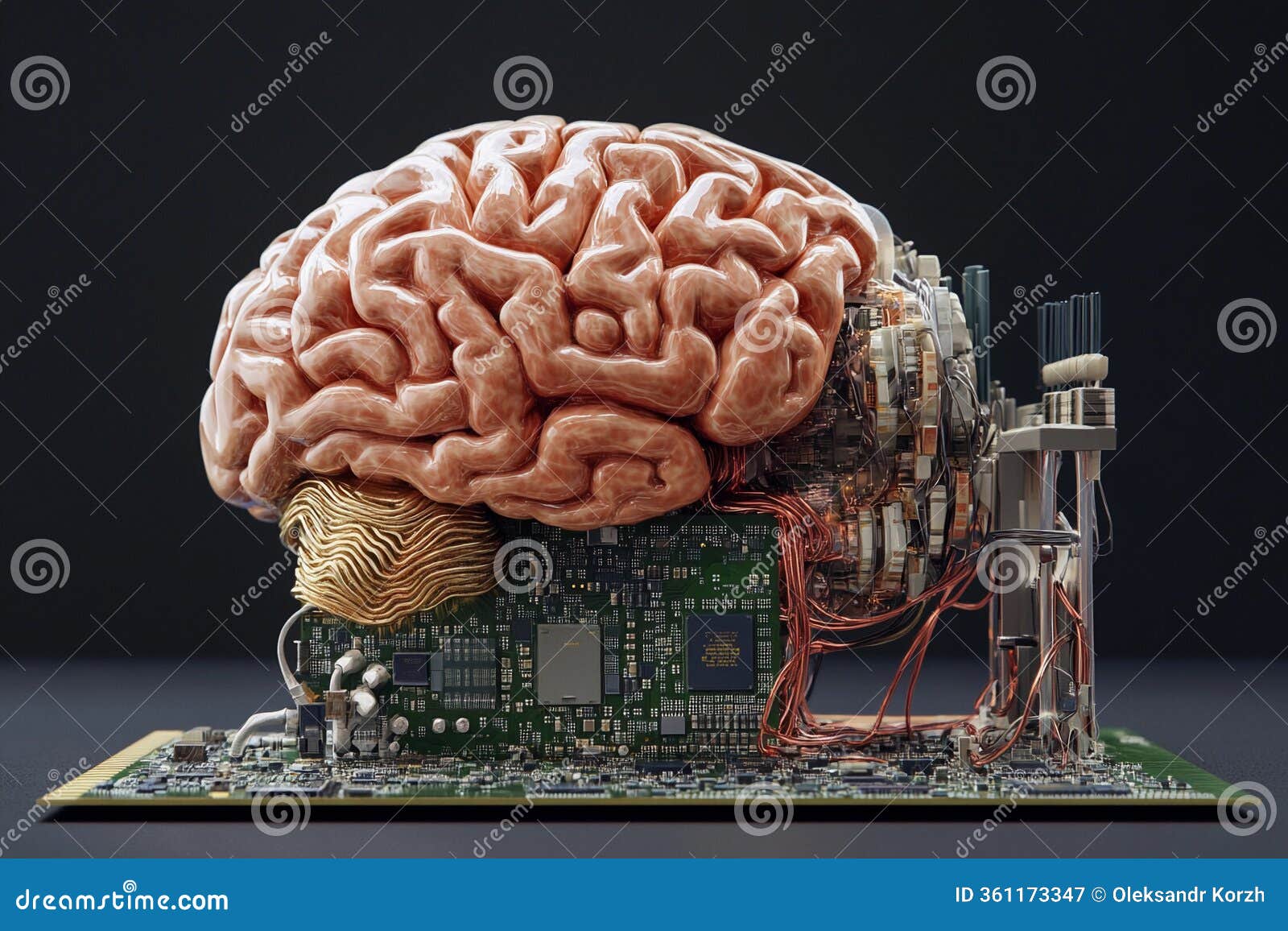 Artificial Intelligence Concept with a Brain Embedded in a Circuit ...
