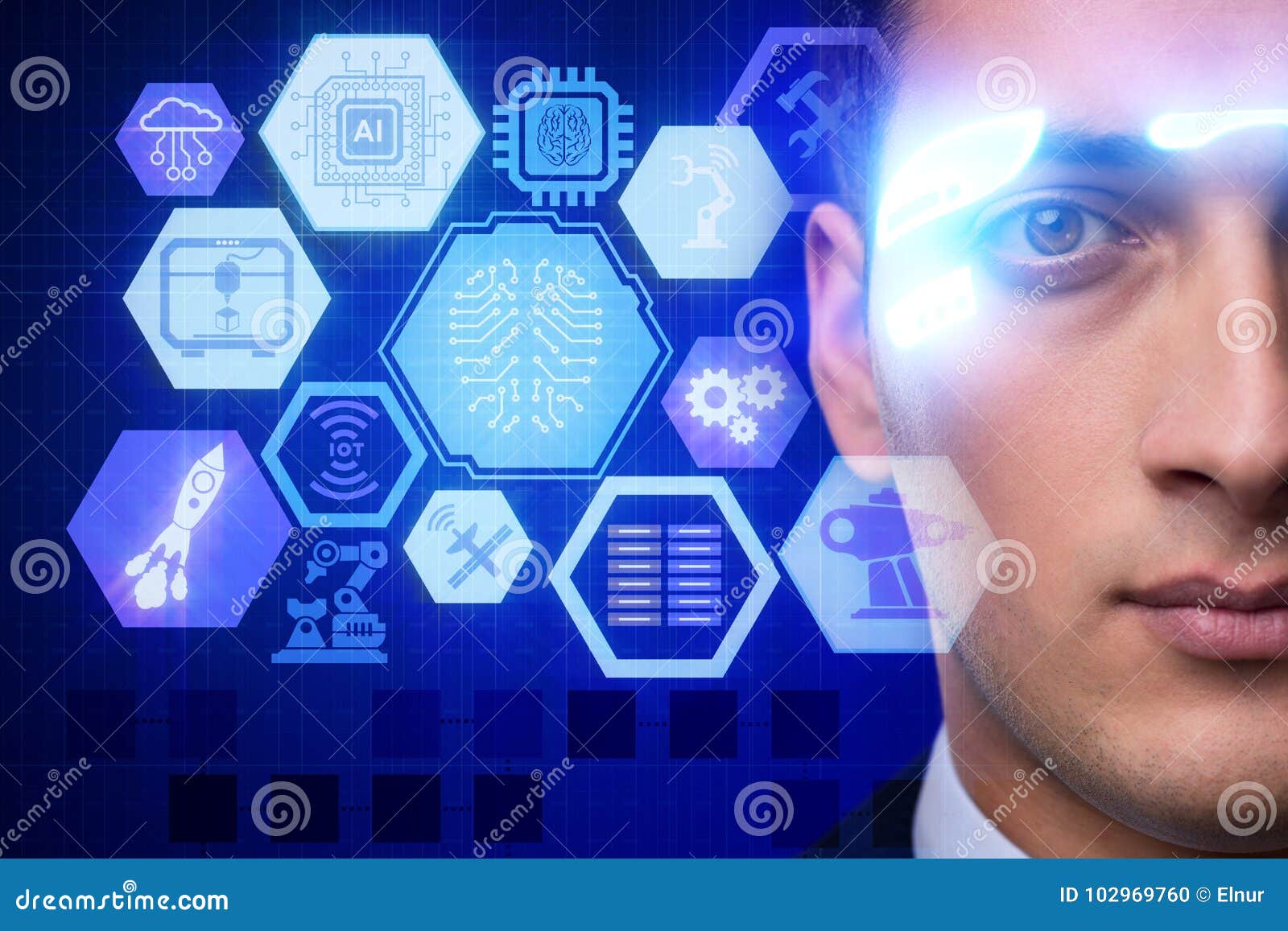 The Artificial Intelligence Concept with Businessman Stock Photo ... The Artificial Intelligence Concept with Businessman Stock Photo ...