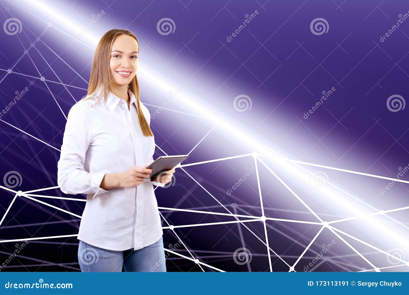 Digital Neural Network Connected Dots, Lines And World Map Royalty-Free ...