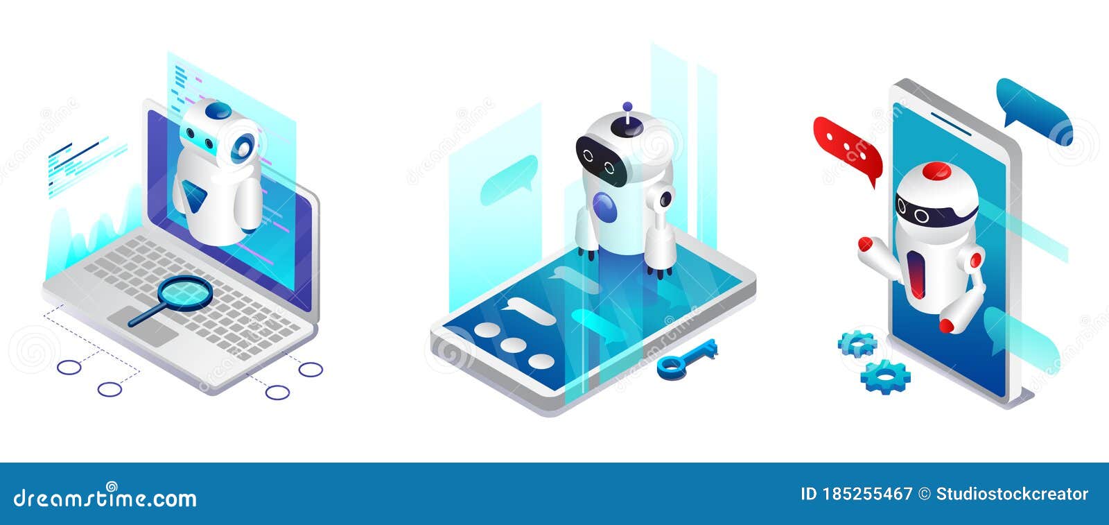 Artificial Intelligence Concept. Chatbot and Modern Marketing. AI and ...