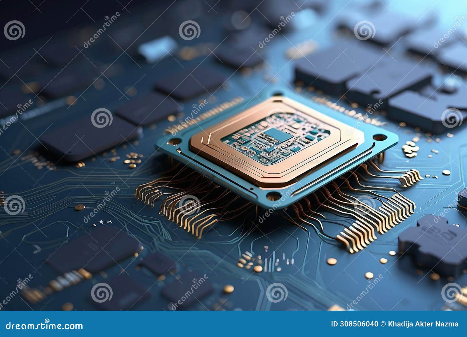 Artificial Intelligence Concept. Close- Up of Computer Chip with AI ...