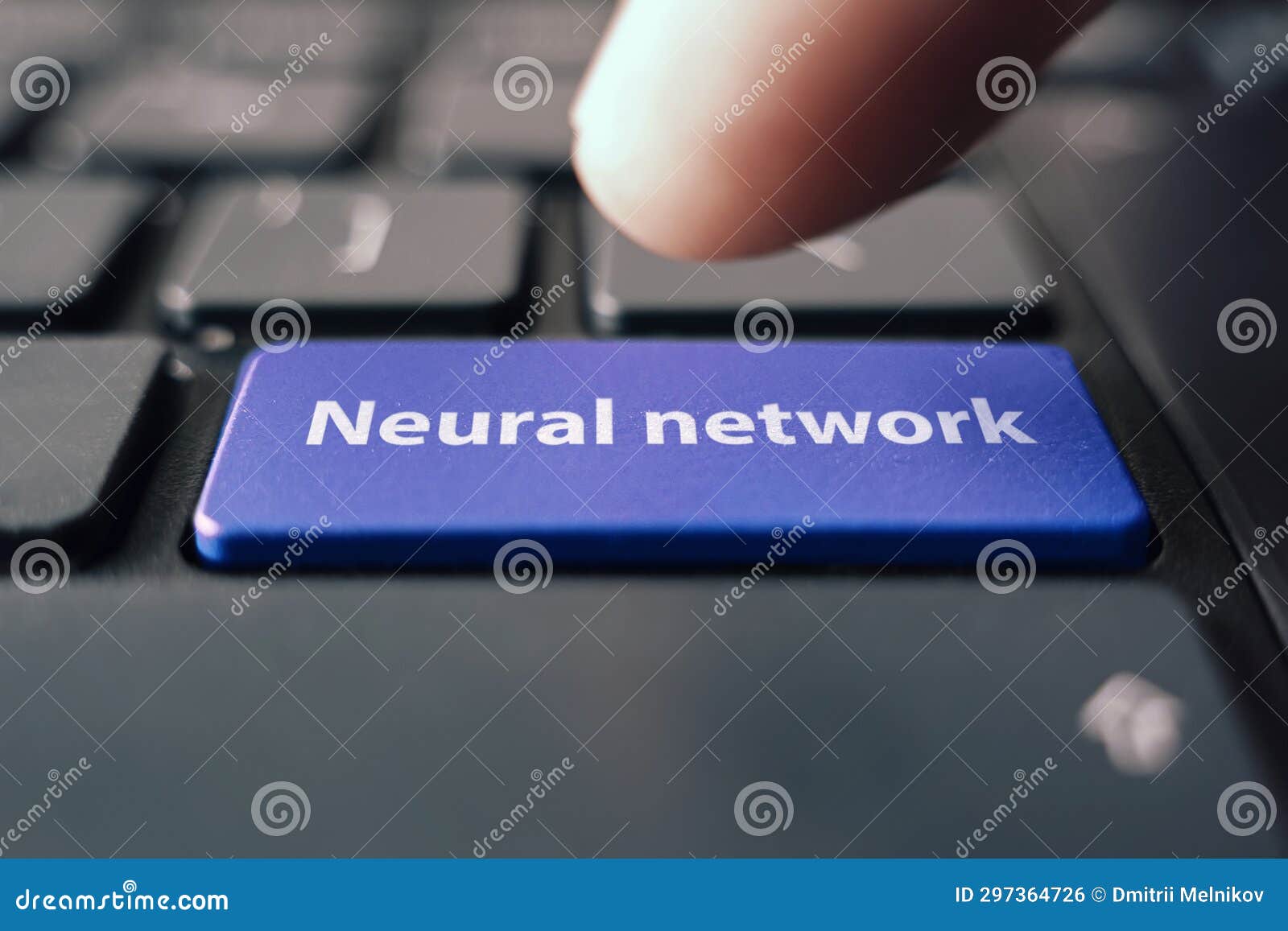 Artificial Intelligence Concept: Close Up Index Finger Pressing ...