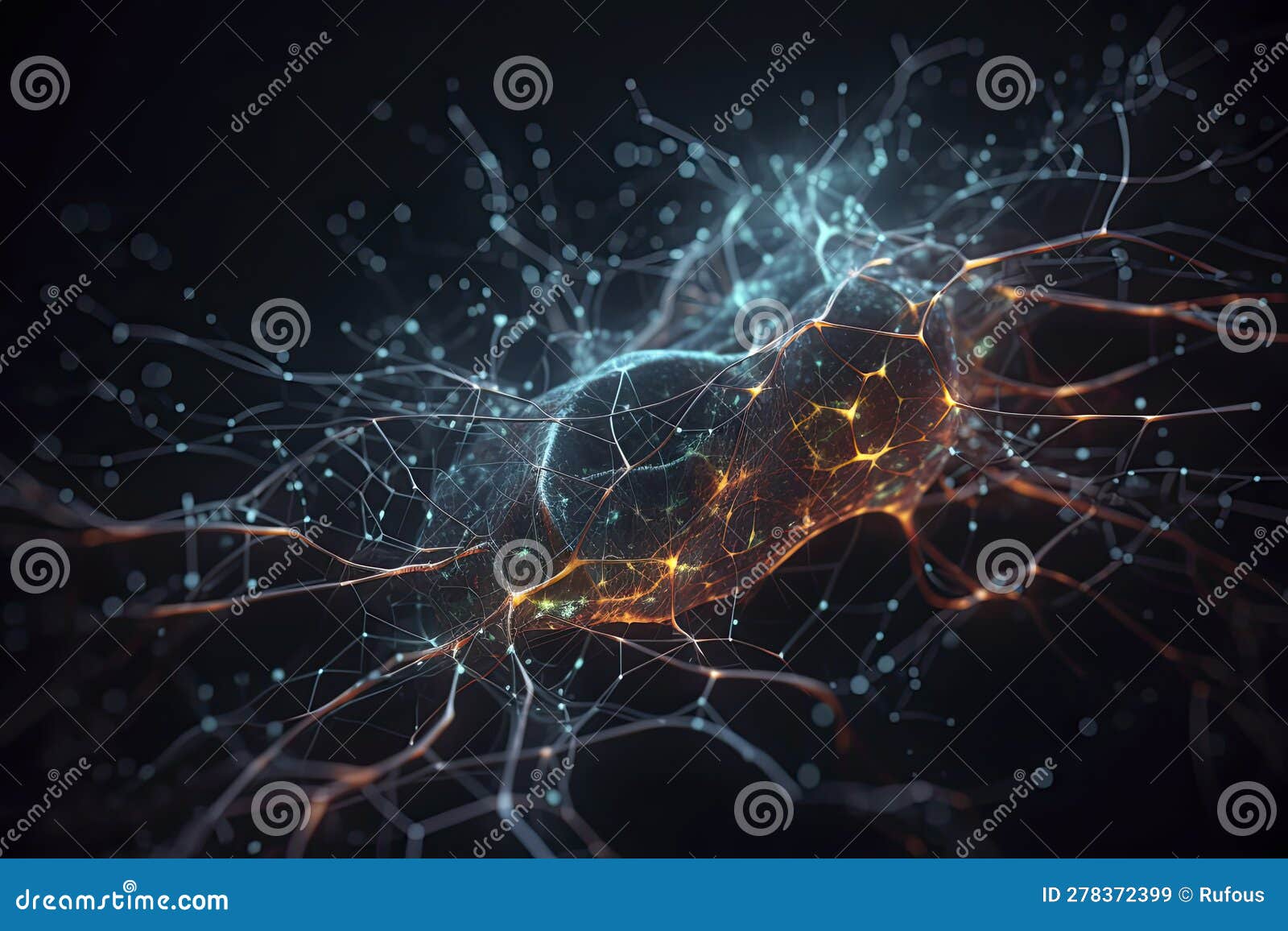 Artificial Intelligence Concept - 3d Rendered Image. Dark Background ...