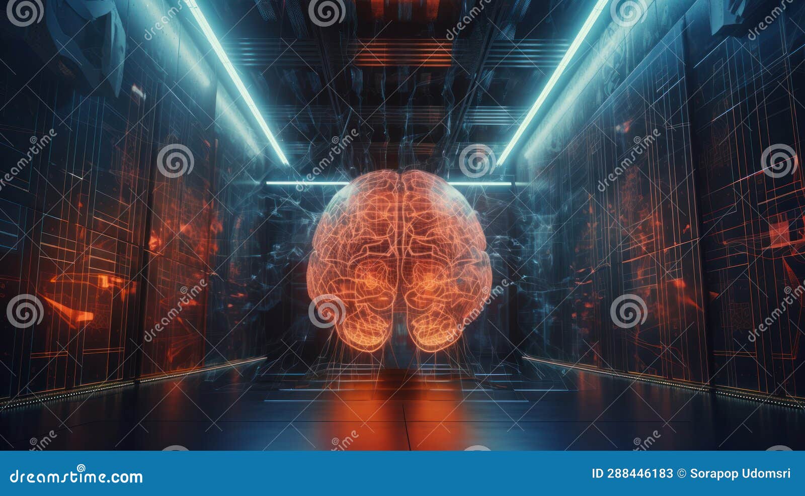 Artificial Intelligence Concept with Digital Android Brain and Circuit ...