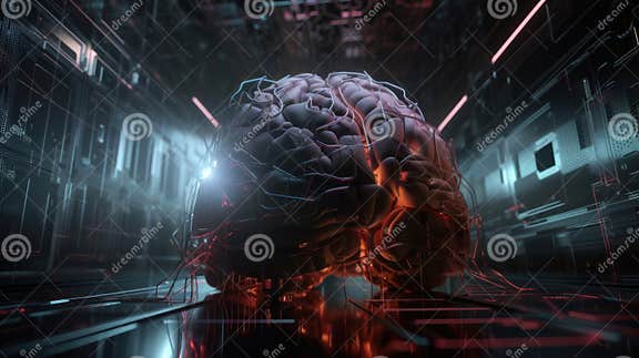 Artificial Intelligence Concept with Digital Android Brain and Circuit ...