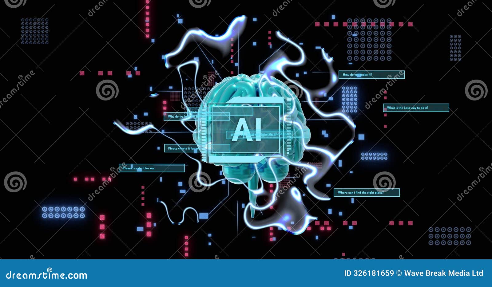 Artificial Intelligence Concept with Digital Brain and Data ...