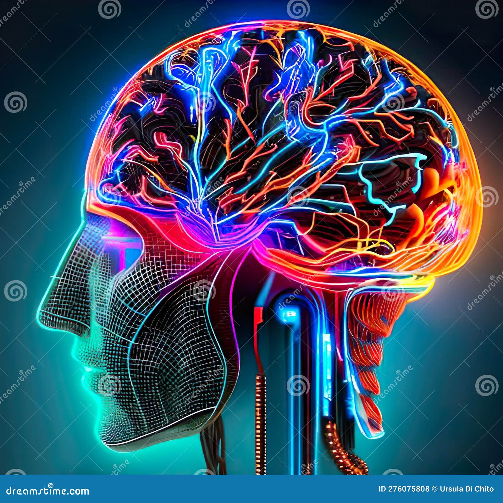 Digital Brain - Artificial Intelligence Concept Stock Illustration ...