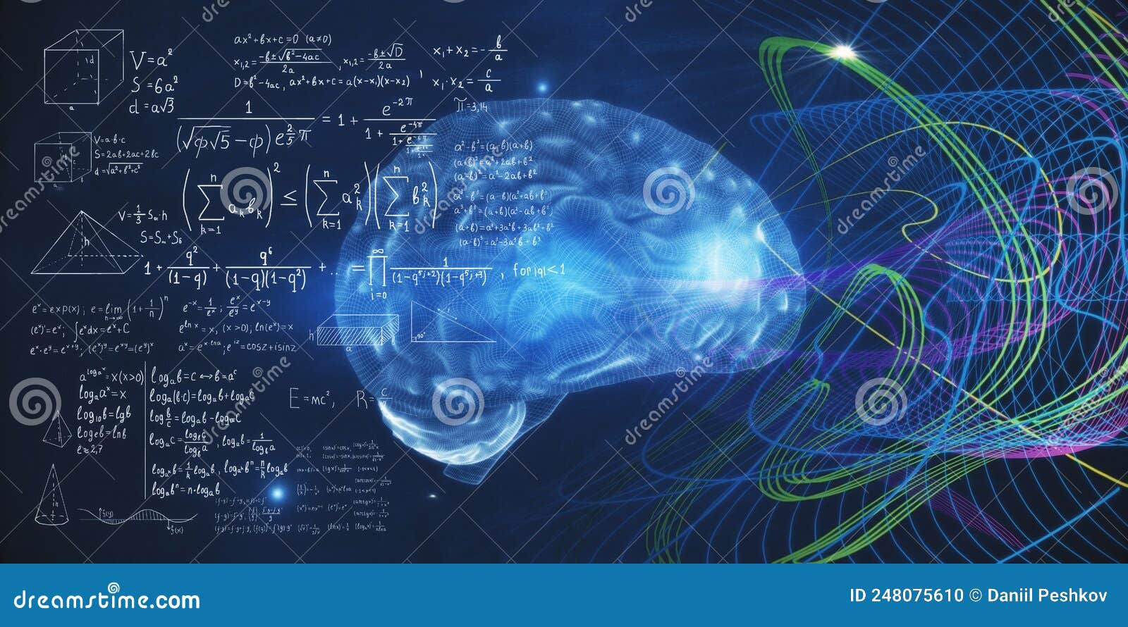 Artificial Intelligence Concept with Digital Human Brain with ...