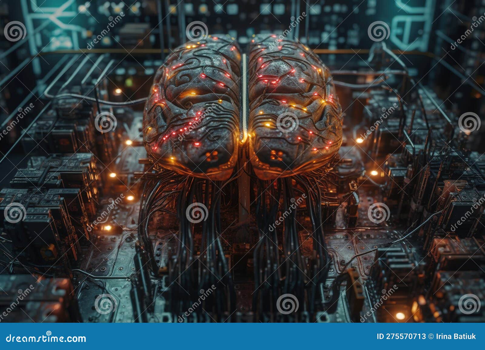 Artificial Intelligence. Concept of Digital Networks. Development of ...