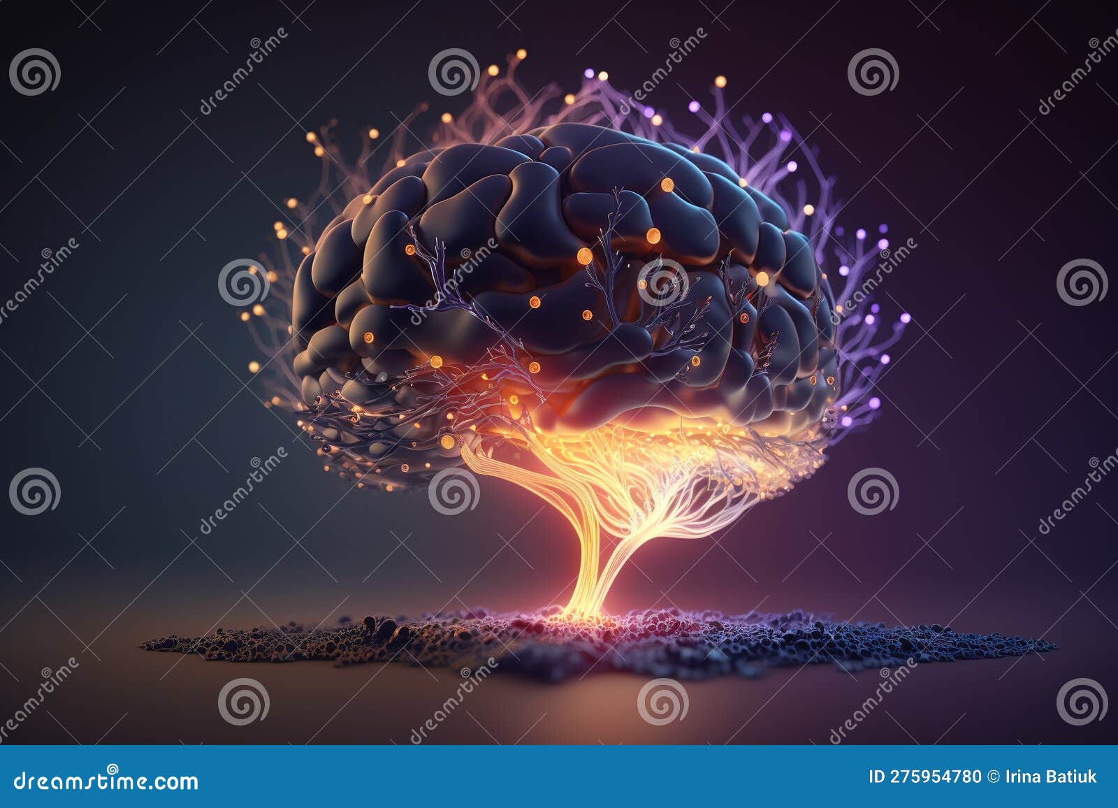 Artificial Intelligence. Concept of Digital Networks. Development of ...