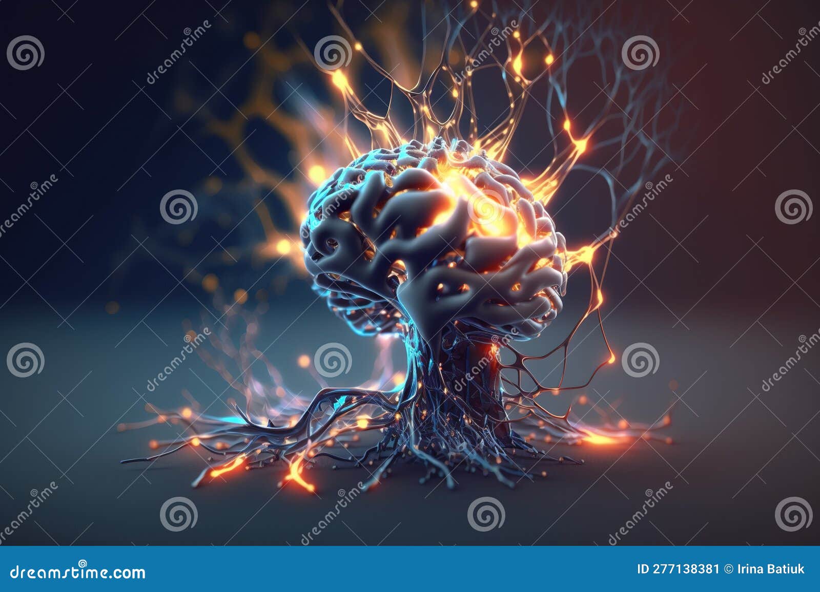 Artificial Intelligence. Concept of Digital Networks. Development of ...