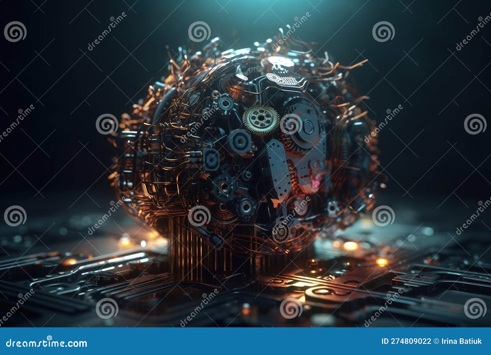 Artificial Intelligence. Concept of Digital Networks. Development of ...