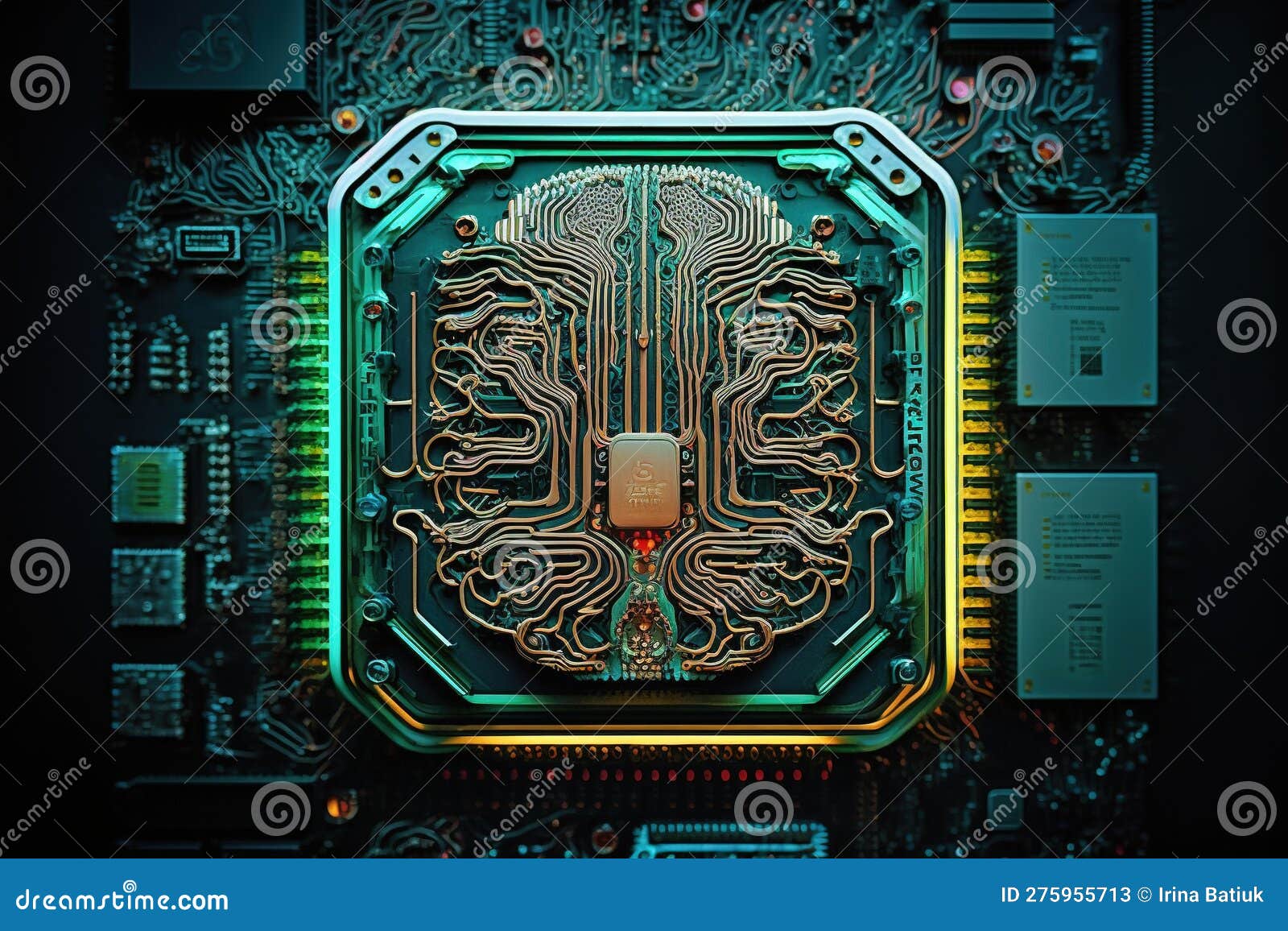 Artificial Intelligence. Concept of Digital Networks. Development of ...