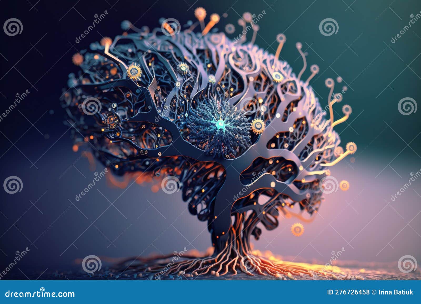 Artificial Intelligence. Concept of Digital Networks. Development of ...