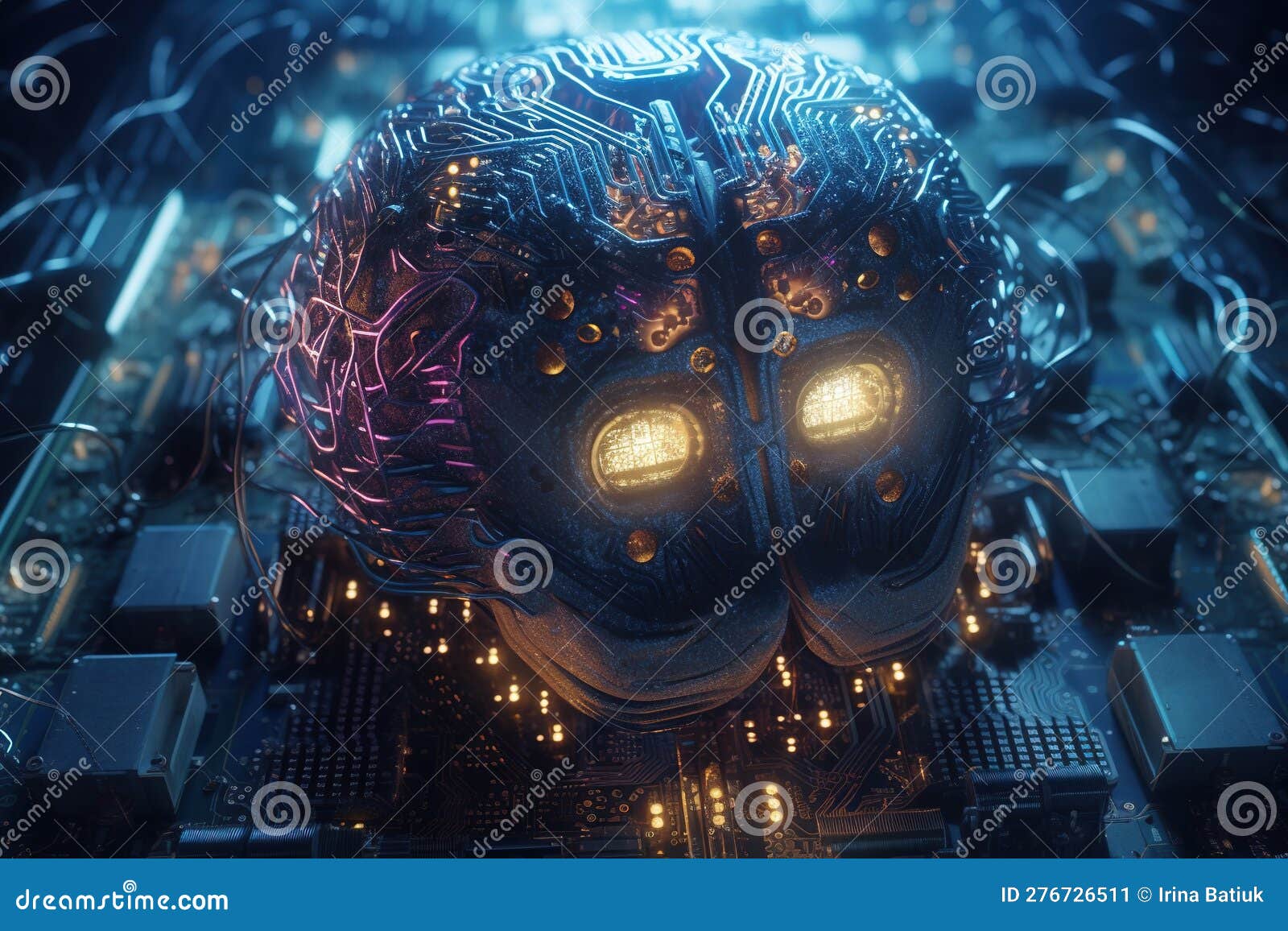 Artificial Intelligence. Concept of Digital Networks. Development of ...