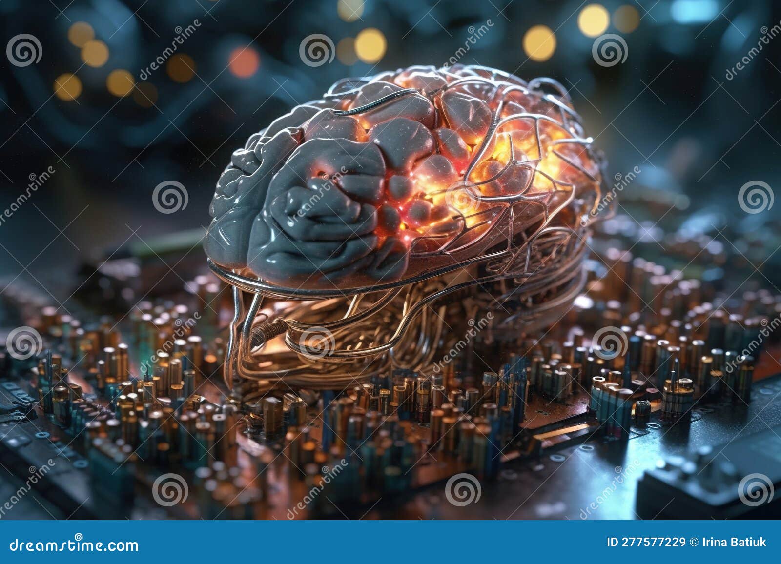 Artificial Intelligence. Concept of Digital Networks. Development of ...